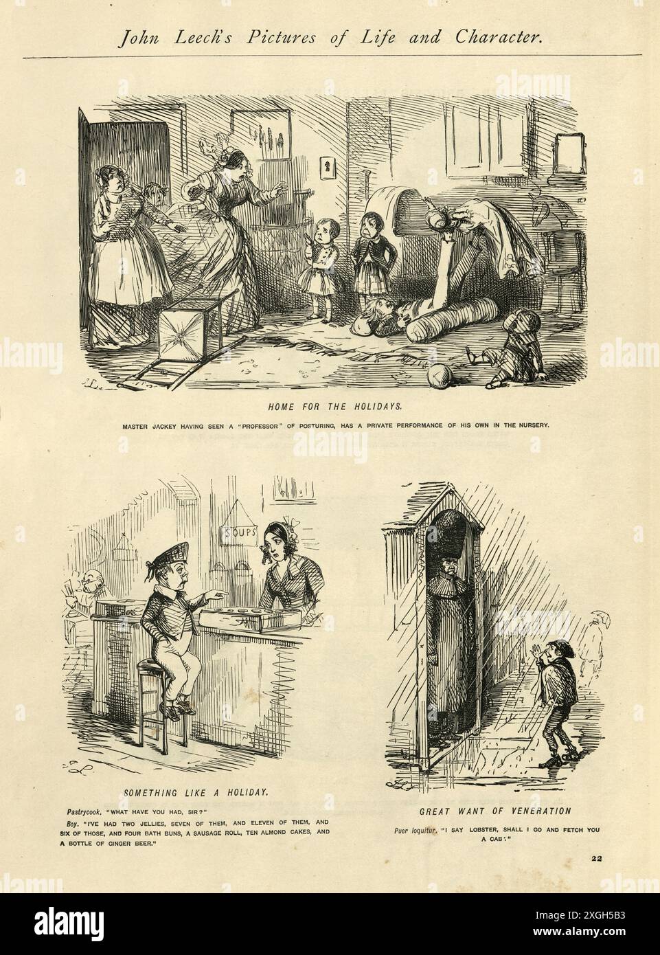 Victorian caricature cartoon, Home for the holidays, Something like a ...
