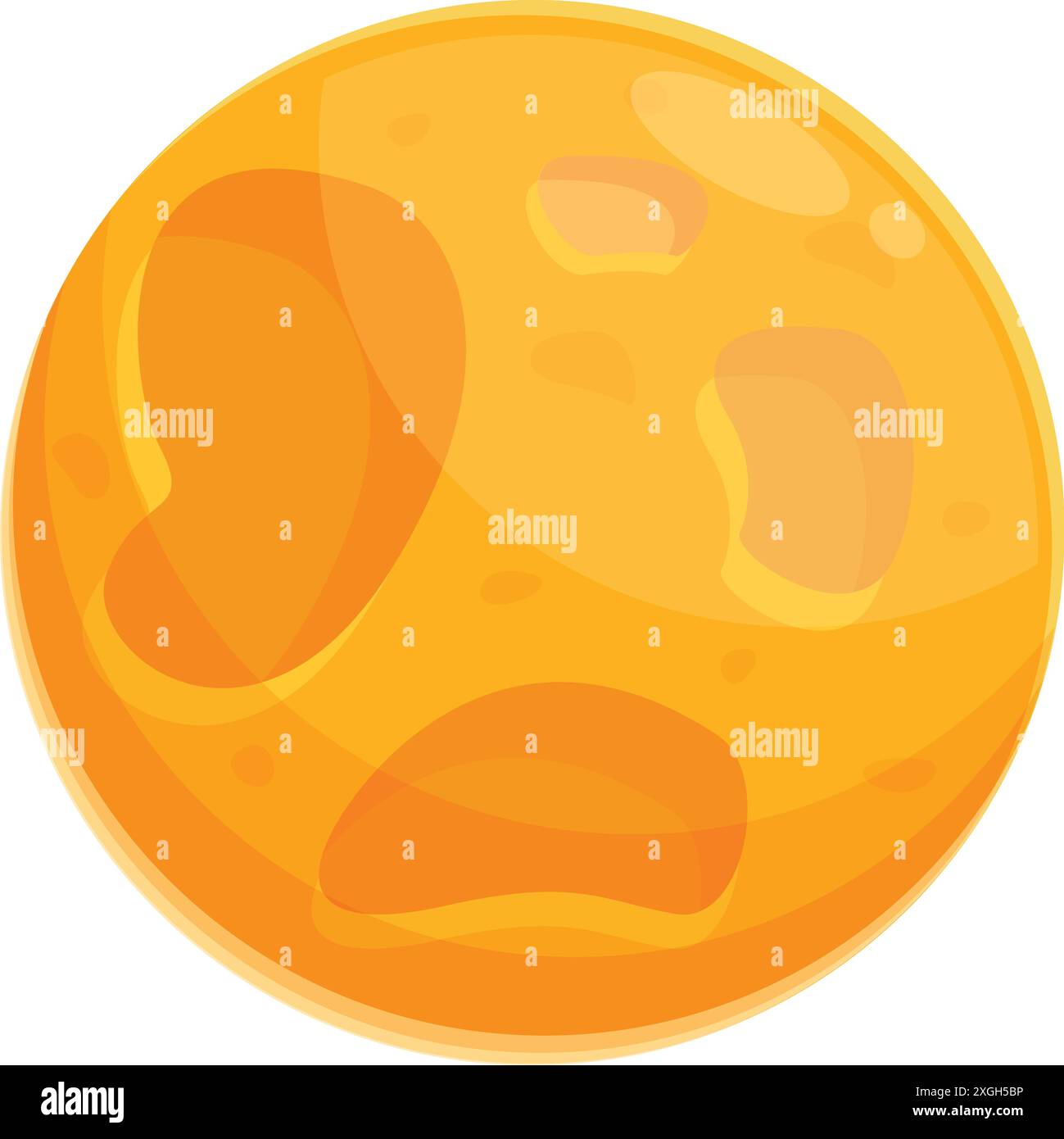 Big, bright, yellow cartoon full moon shining in the night sky Stock ...
