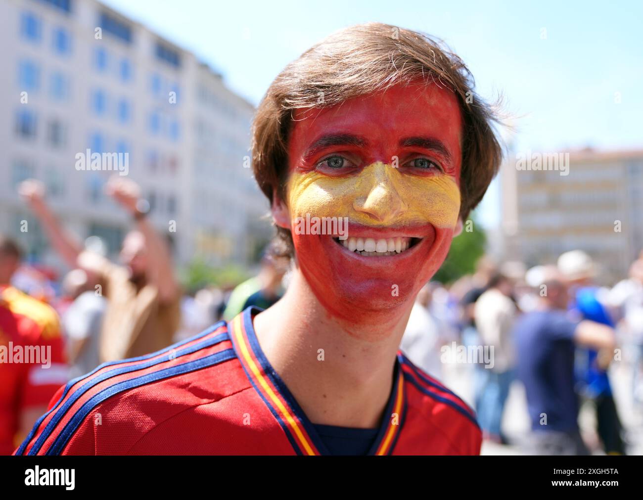 Spain fans in Munich, Germany. Picture date: Tuesday July 9, 2024 Stock ...
