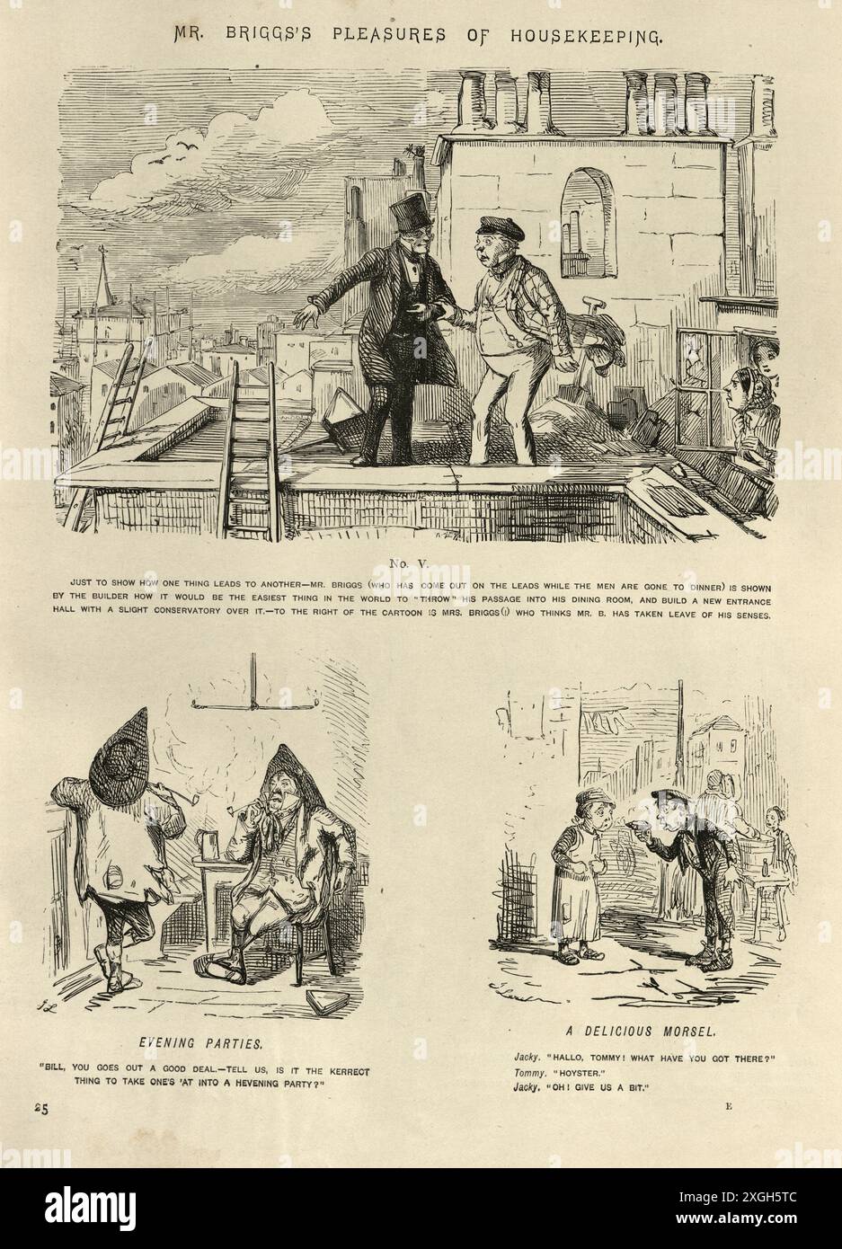 Vintage Victorian cartoons by John Leech, Pleasures of housekeeping ...