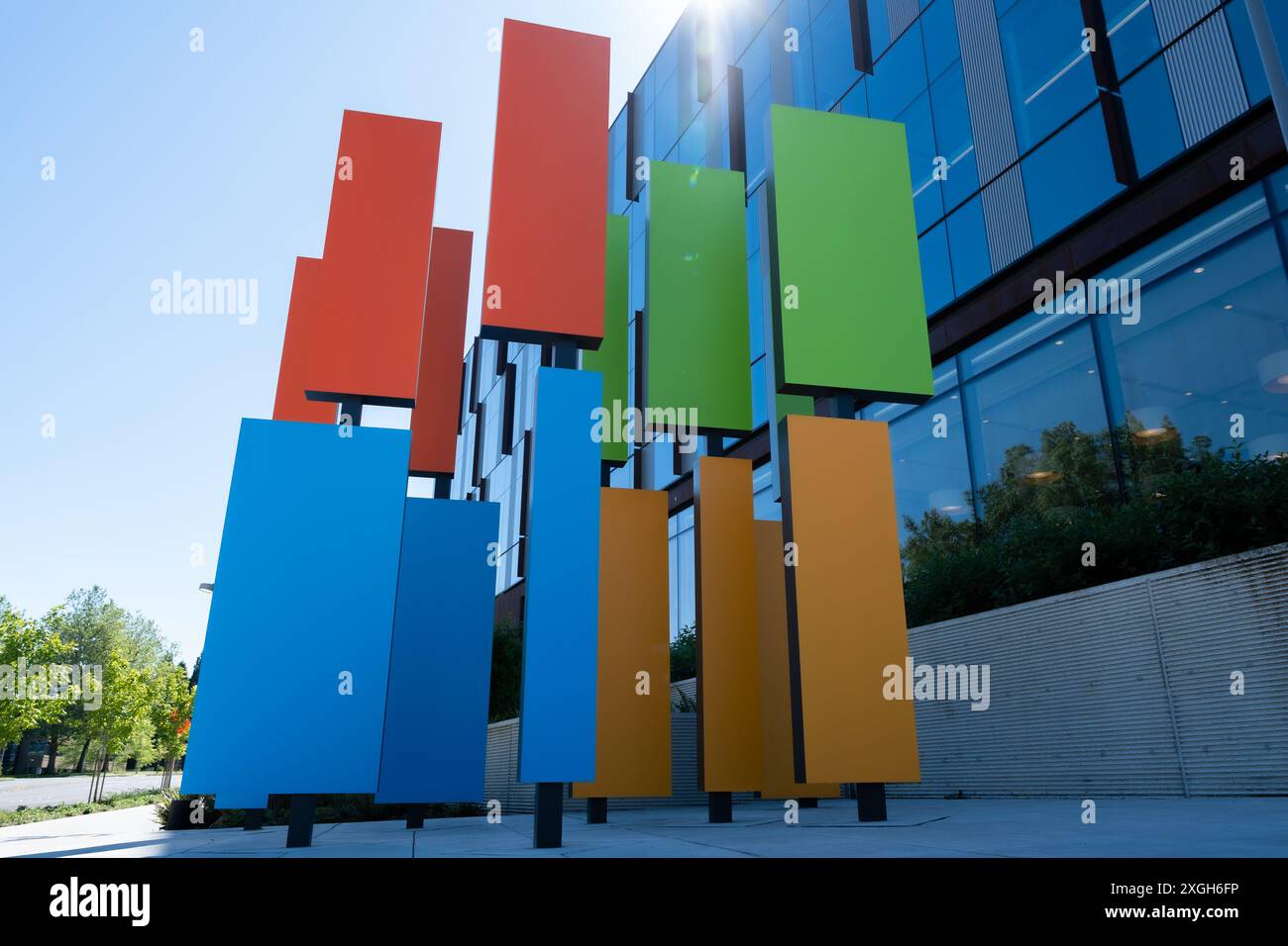 Redmond, USA. 06th July, 2024. An abstraction of the Microsoft logo ...