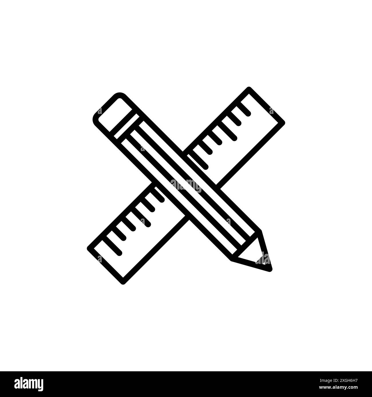 Pencil and ruler icon vector logo set collection or bundle pack group ...