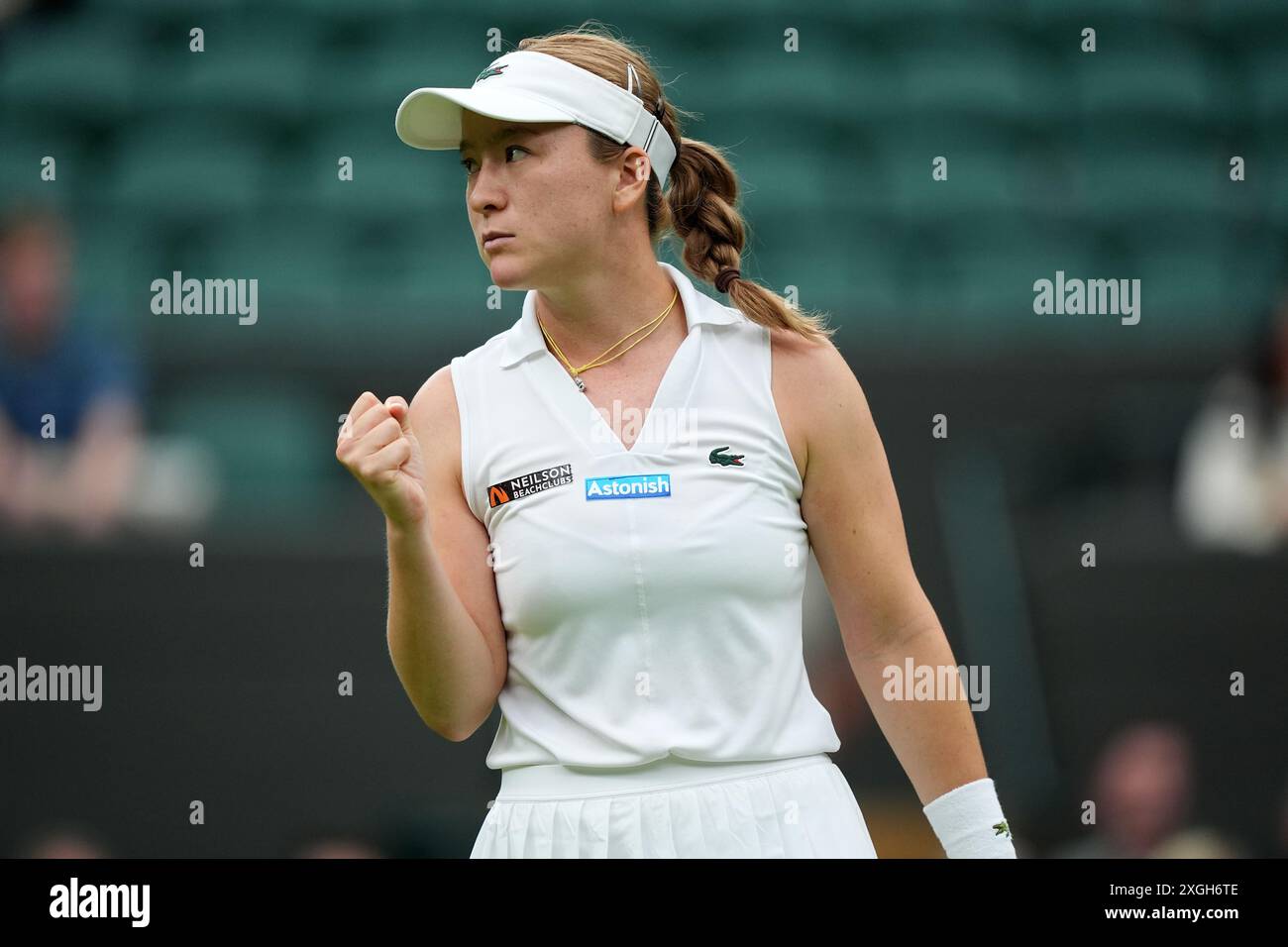 Lulu Sun reacts during her match against Donna Vekic (not pictured) on ...