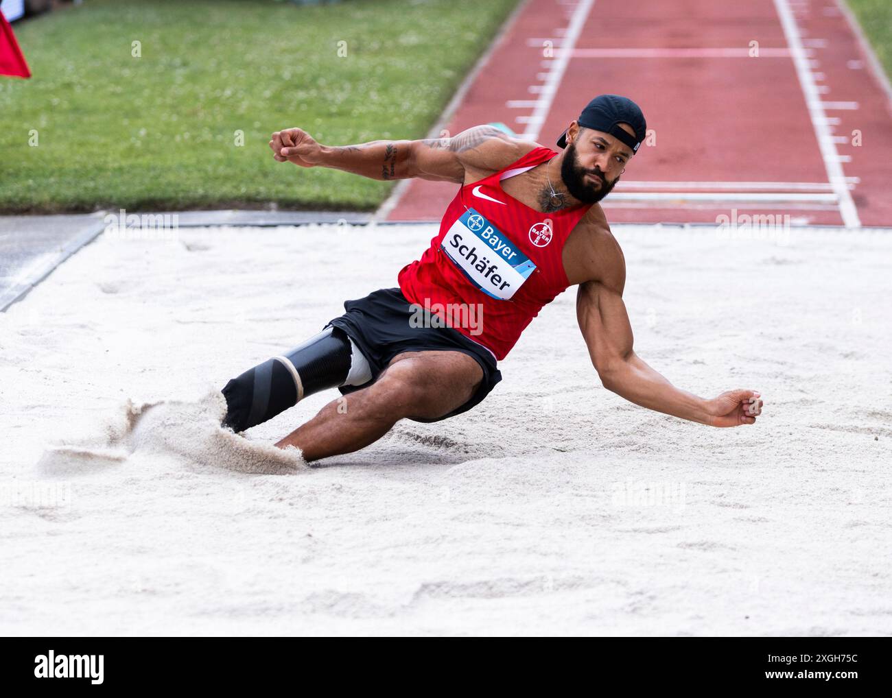 Leverkusen, ManforterStadion 08.07.2024: Leon Schäfer (Leverkusen) beim ...