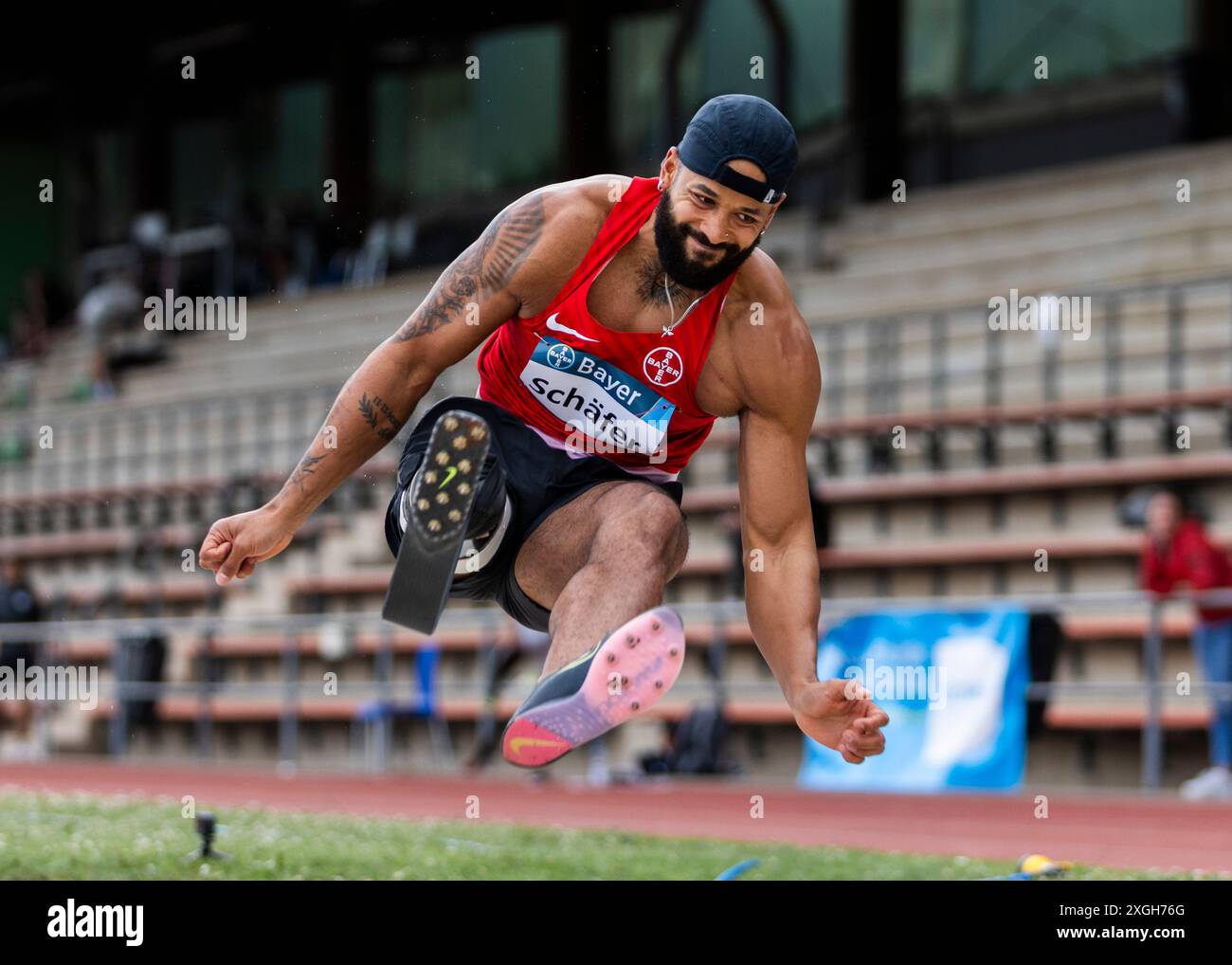 Leverkusen, ManforterStadion 08.07.2024: Leon Schäfer (Leverkusen) beim ...