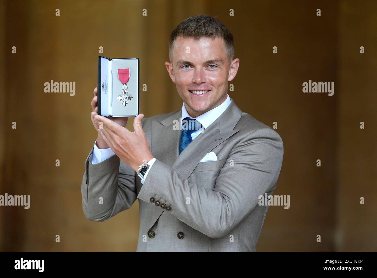 Cricketer Sam Curran after being made a Member of the Order of the ...
