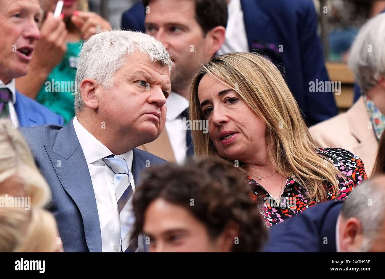 Adrian Chiles and Katharine Viner in the royal box on day nine of the ...