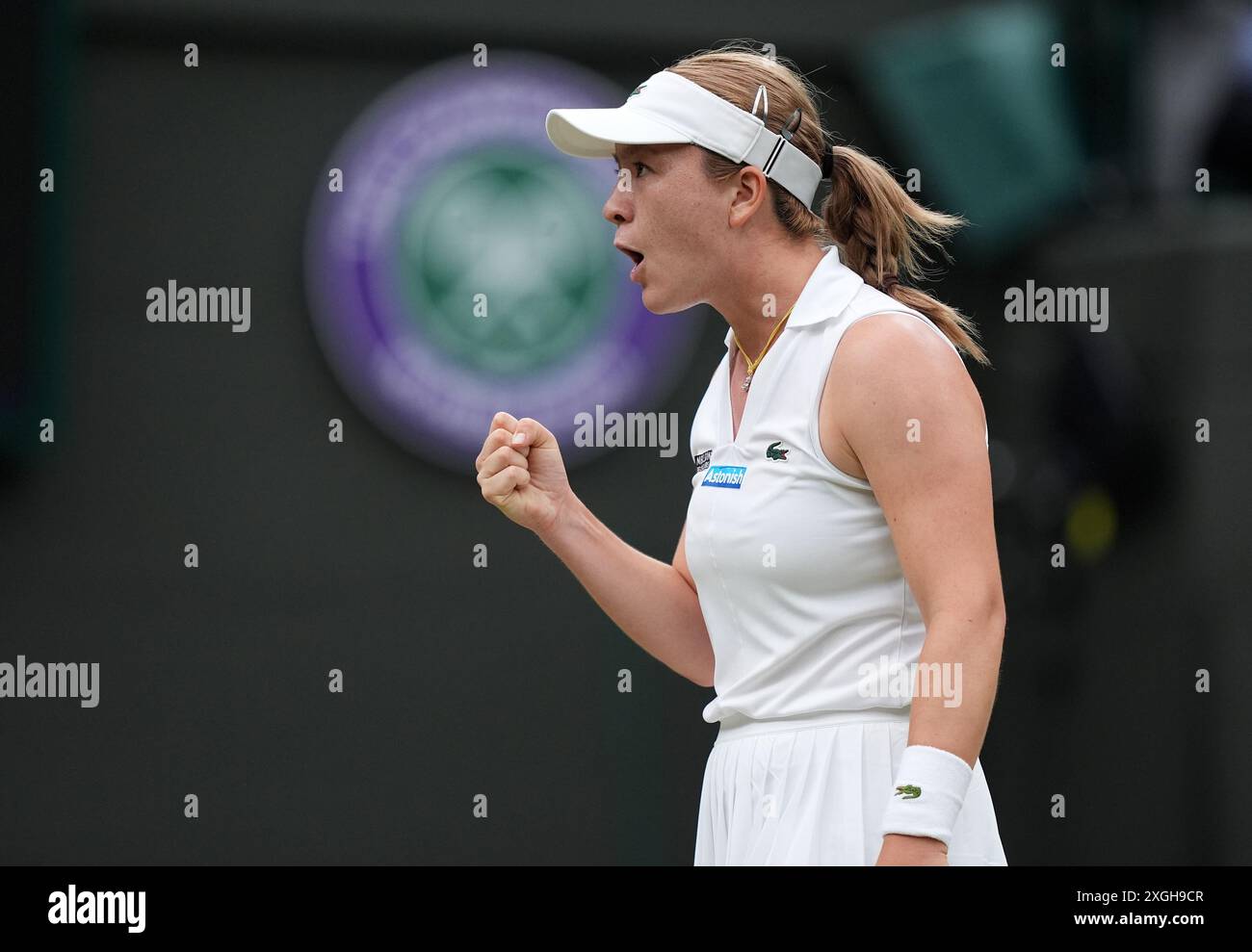 Lulu Sun reacts during her match against Donna Vekic (not pictured) on ...