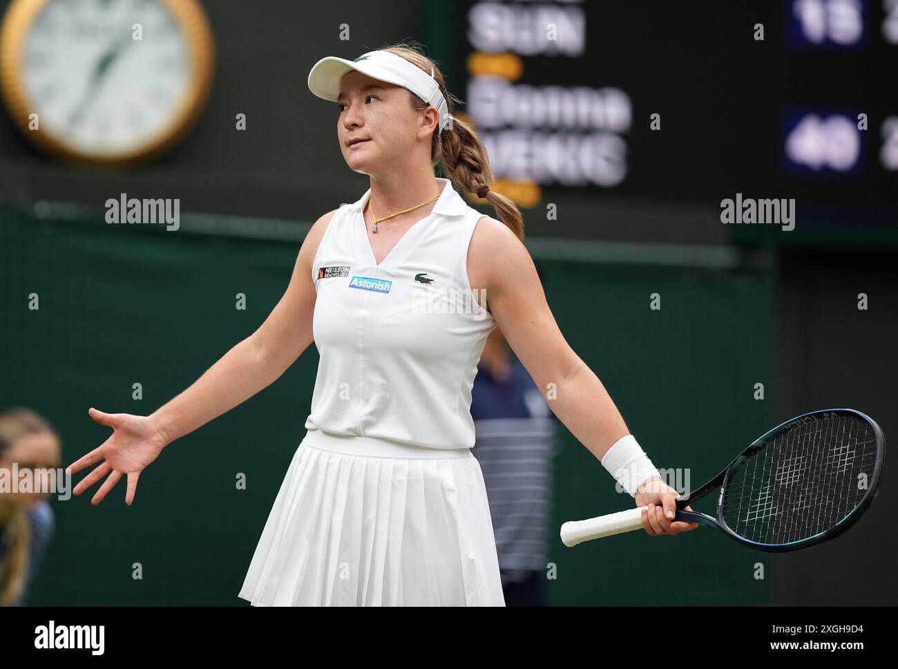 Lulu Sun reacts during her match against Donna Vekic (not pictured) on ...