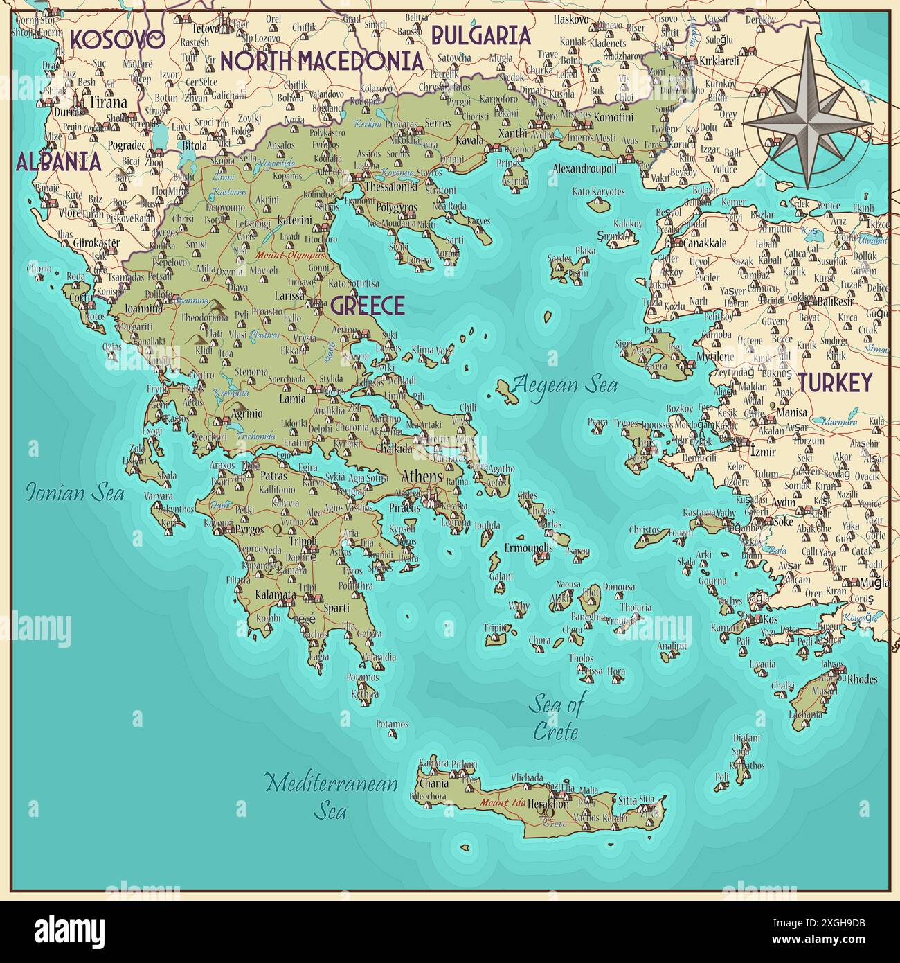 Greece vintage black Stock Vector Images - Alamy