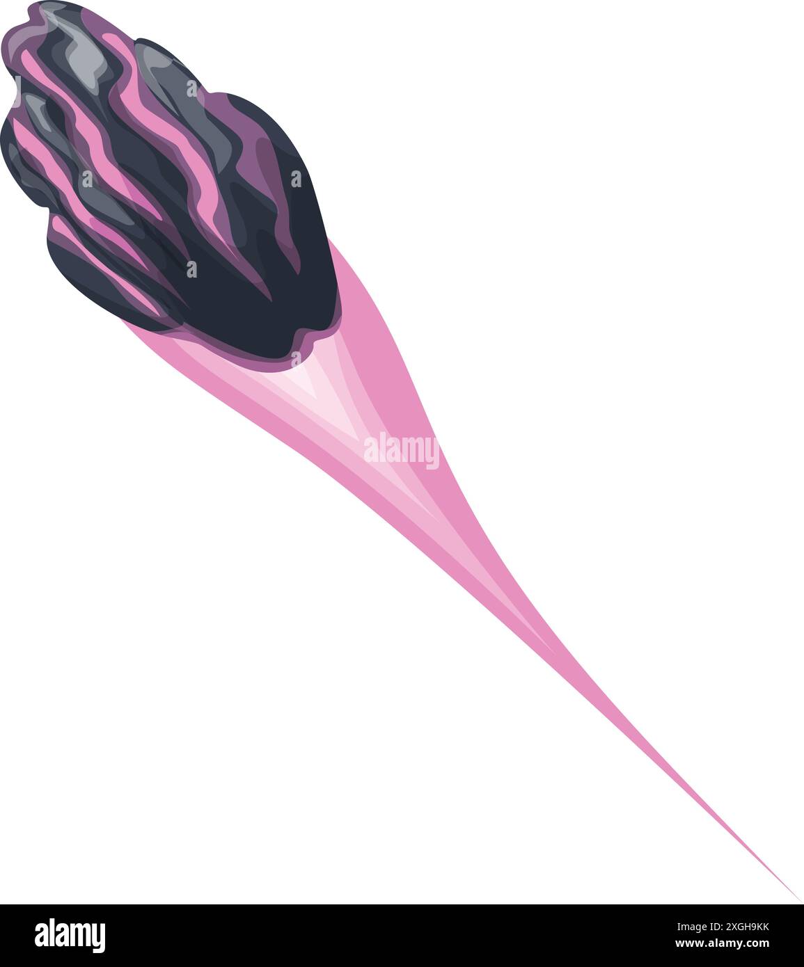 Black asteroid flying through space leaving a pink trail hi-res stock photography and images - Alamy