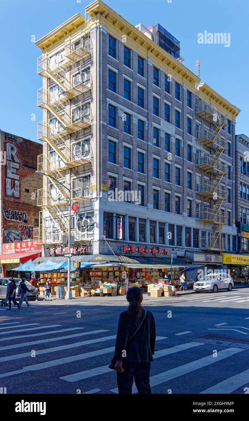 NYC Chinatown: Sheils Building, 67-73 East Broadway, is a seven-story ...