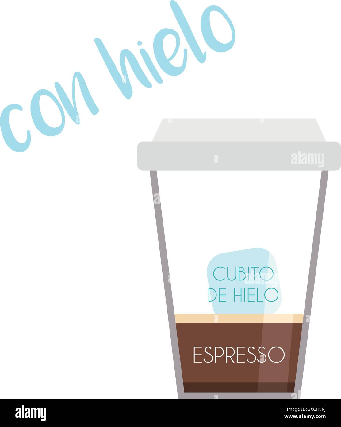 Vector illustration of an Espresso with ice coffee cup icon with its ...