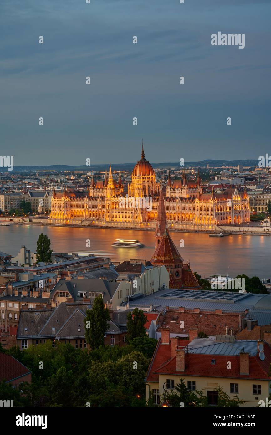 Budapest, Hungary. Buda castle and Parliament Building views Stock ...