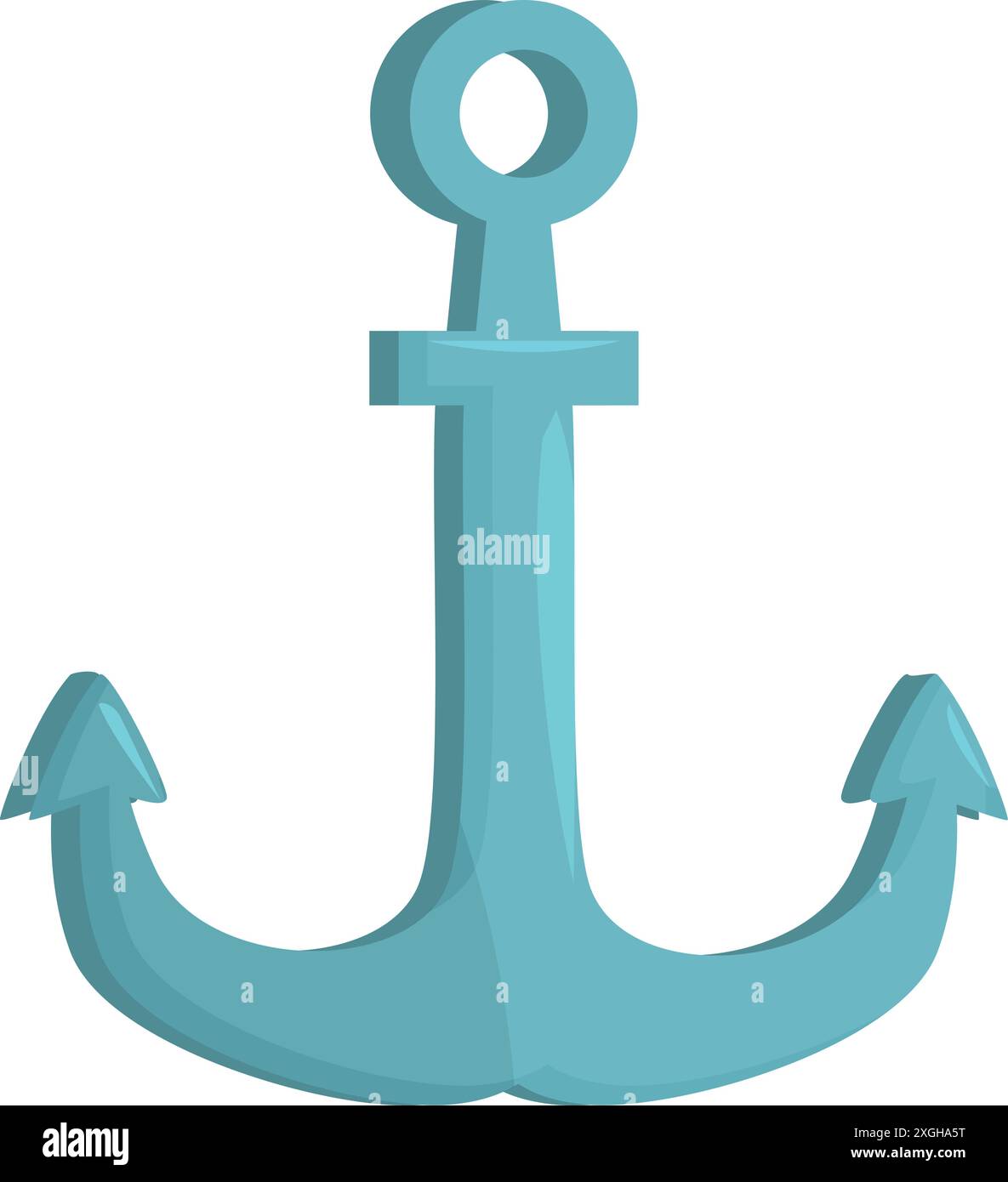 Blue cartoon anchor standing on a white background Stock Vector Image ...