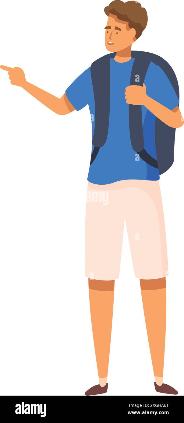 Person pointing outdoors backpack Stock Vector Images - Alamy