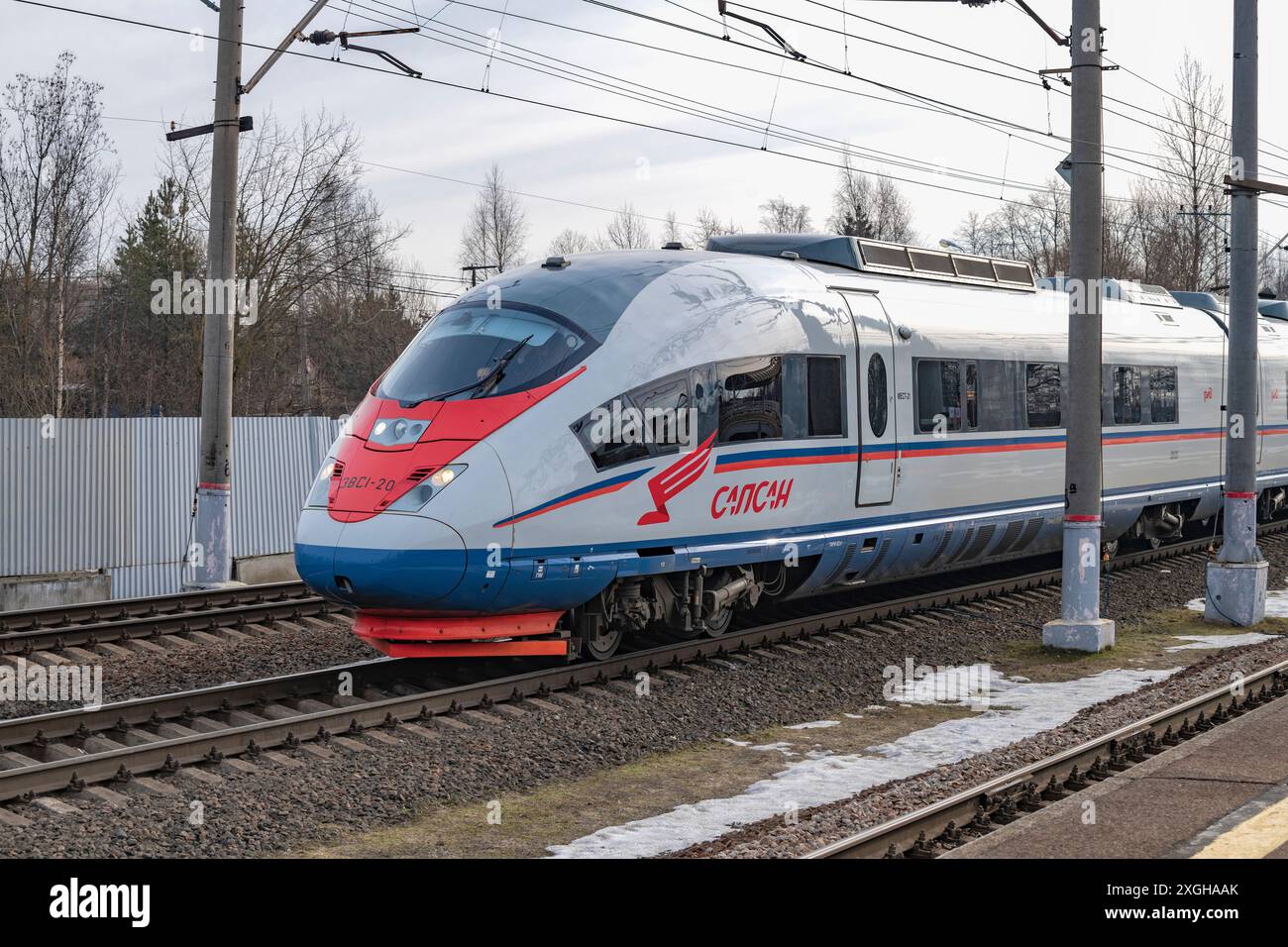 SLAVYANKA, RUSSIA - MARCH 04, 20242: High-speed electric train EVS1-20 ...