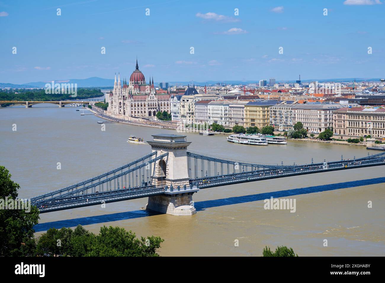 Budapest, Hungary. Buda castle and Parliament Building views Stock ...