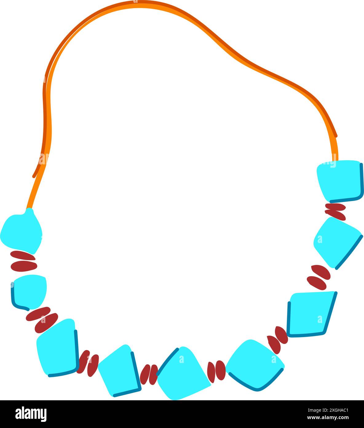 school beads necklace cartoon vector illustration Stock Vector Image ...