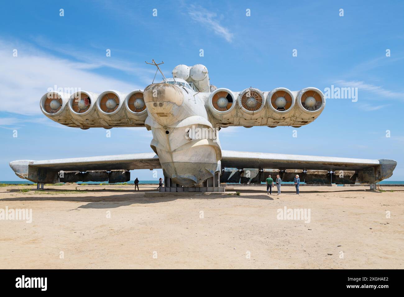 DERBENT, RUSSIA - MAY 10, 2024: Soviet ekranoplan-missile carrier S-31 ...