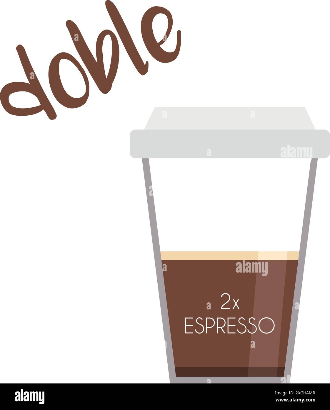 Vector illustration of an Espresso Doppio coffee cup icon with its ...