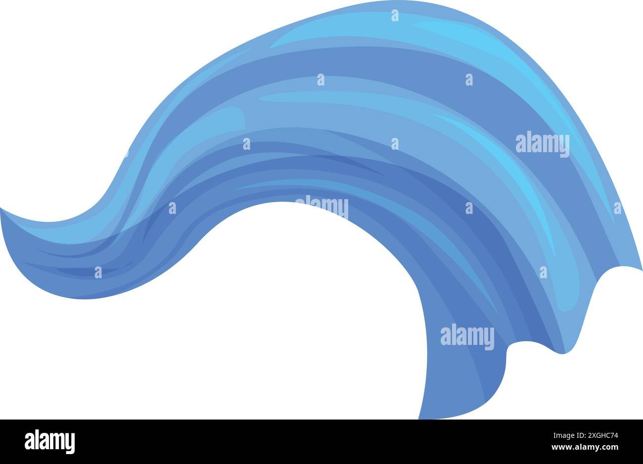 Blue fabric flowing, textile waving in the wind, silk cloth fluttering ...