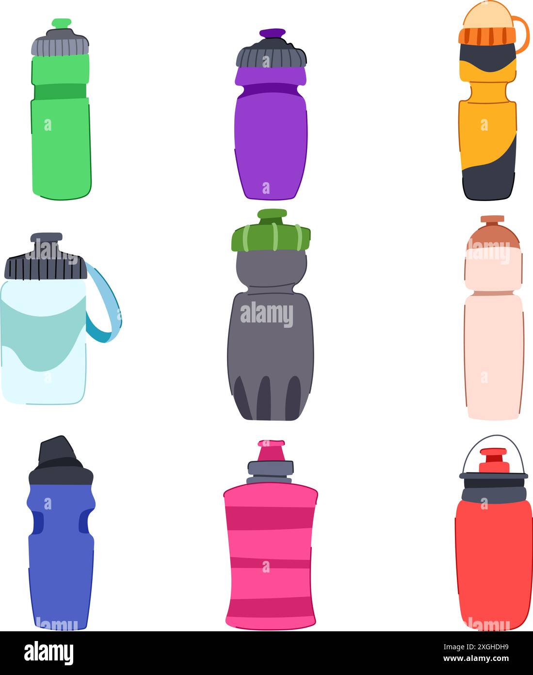 bike bottle set cartoon vector illustration Stock Vector Image & Art ...