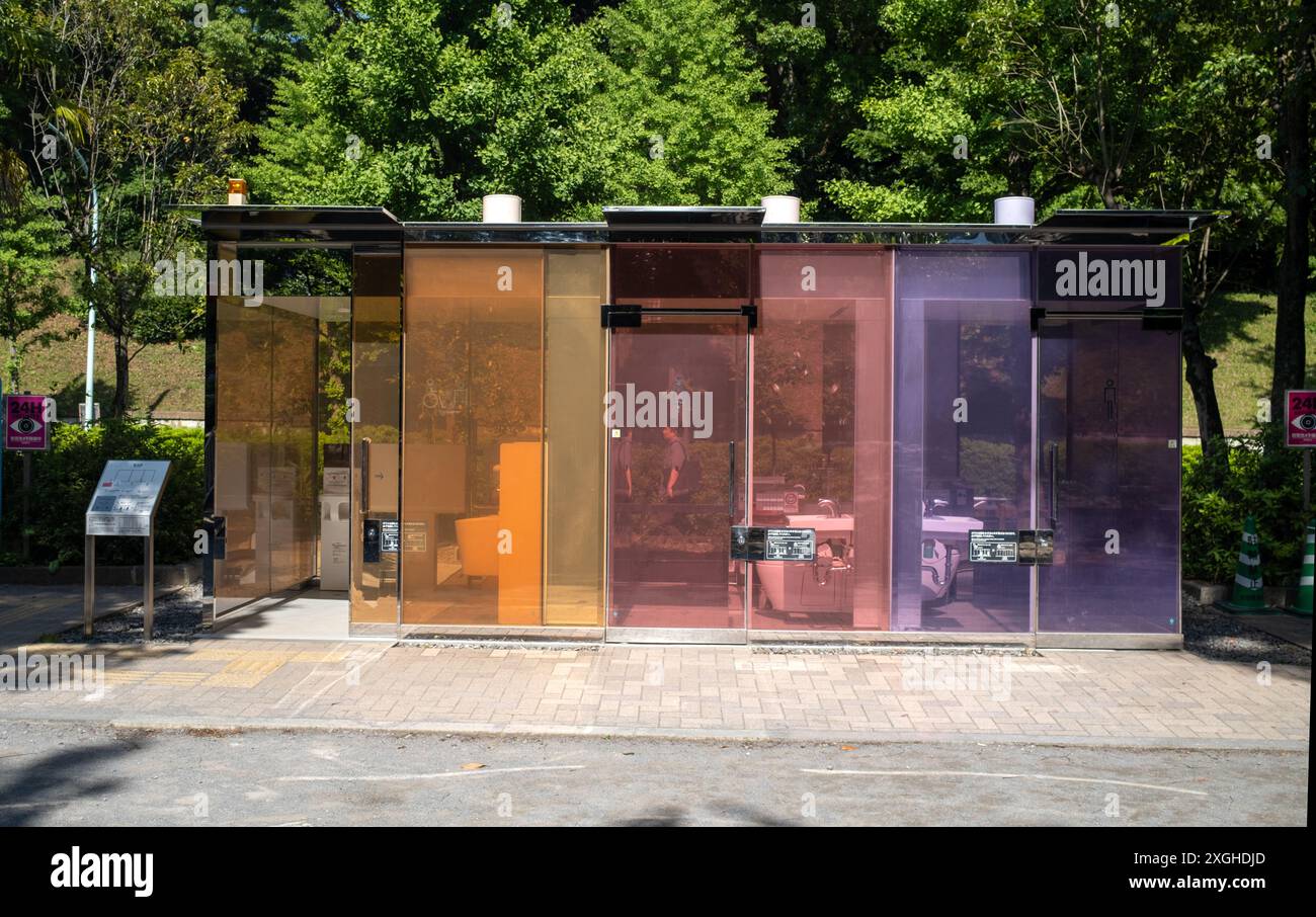 Public Toilet with Translucent Glass Walls by Shigeru Banin Yoyogi ...