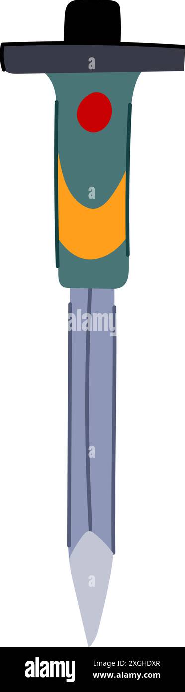 cement brick chisel cartoon vector illustration Stock Vector Image ...