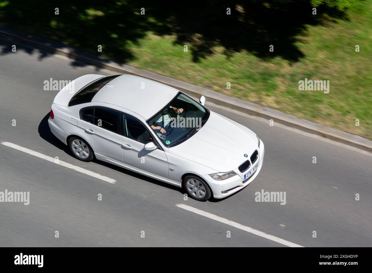 OSTRAVA, CZECH REPUBLIC - MAY 14, 2024: White BMW 3-Series saloon E90 ...