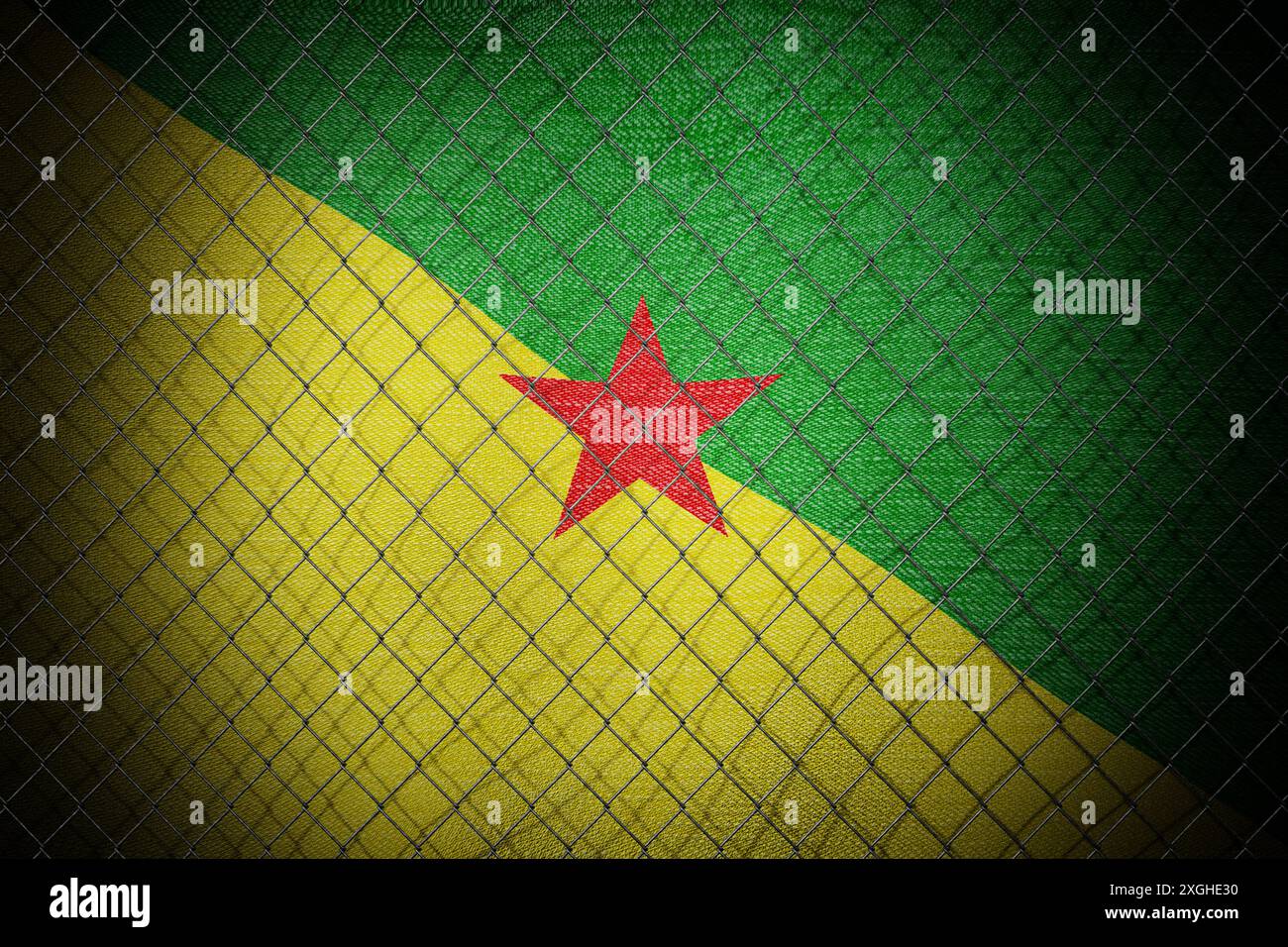 Flag behind metal fence hi-res stock photography and images - Alamy