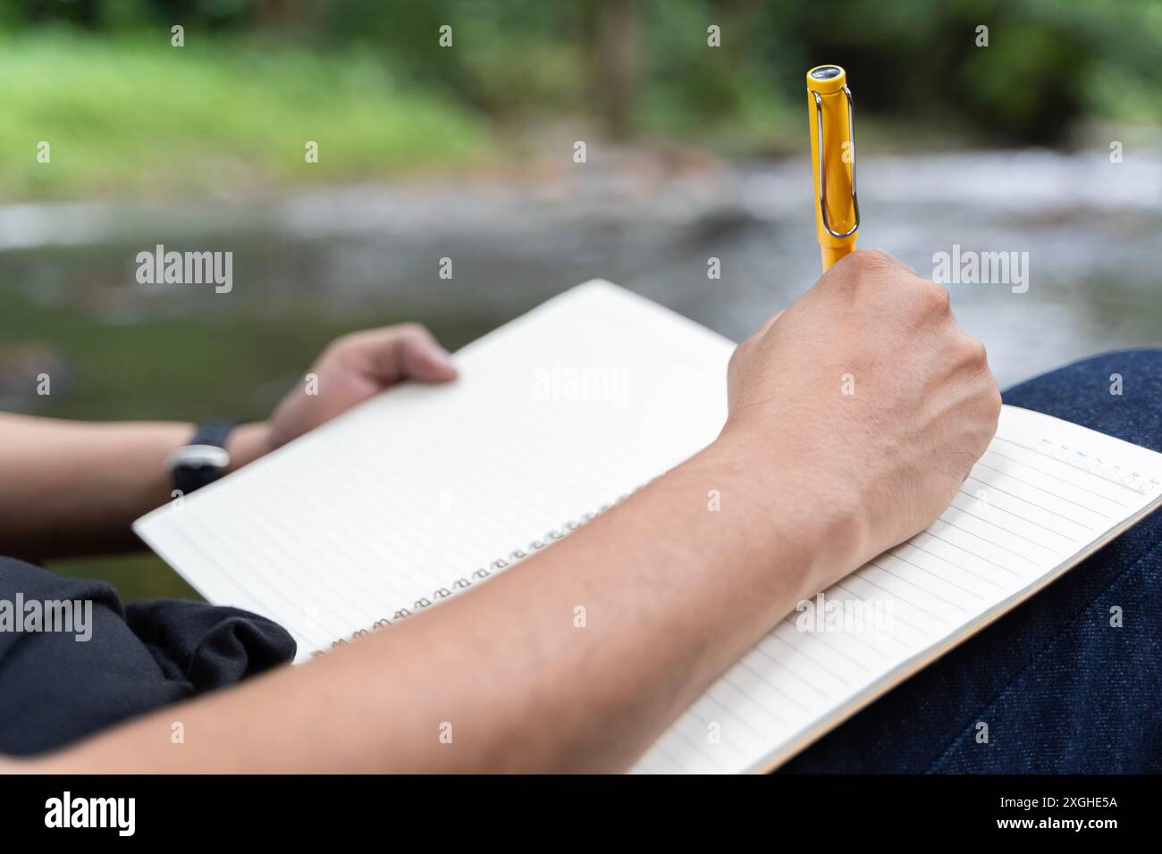 Young student sitting notes on hi-res stock photography and images - Alamy