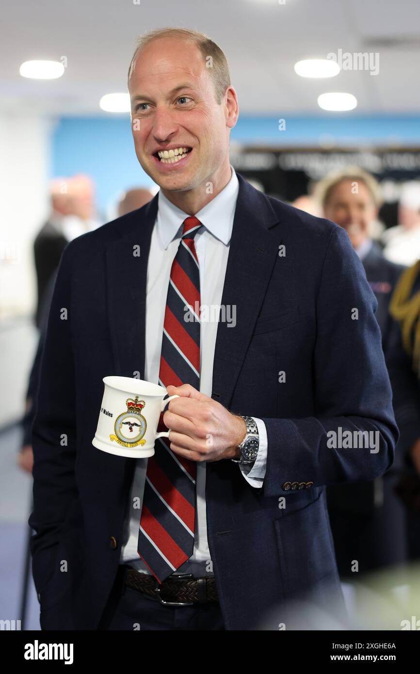 The Prince of Wales, Royal Honorary Air Commodore, RAF Valley, talks to ...