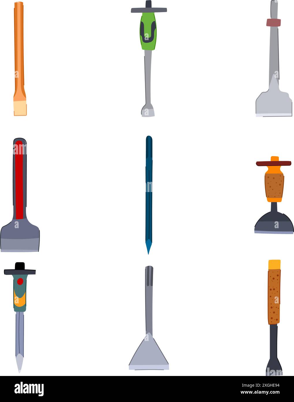 brick chisel set cartoon vector illustration Stock Vector Image & Art ...