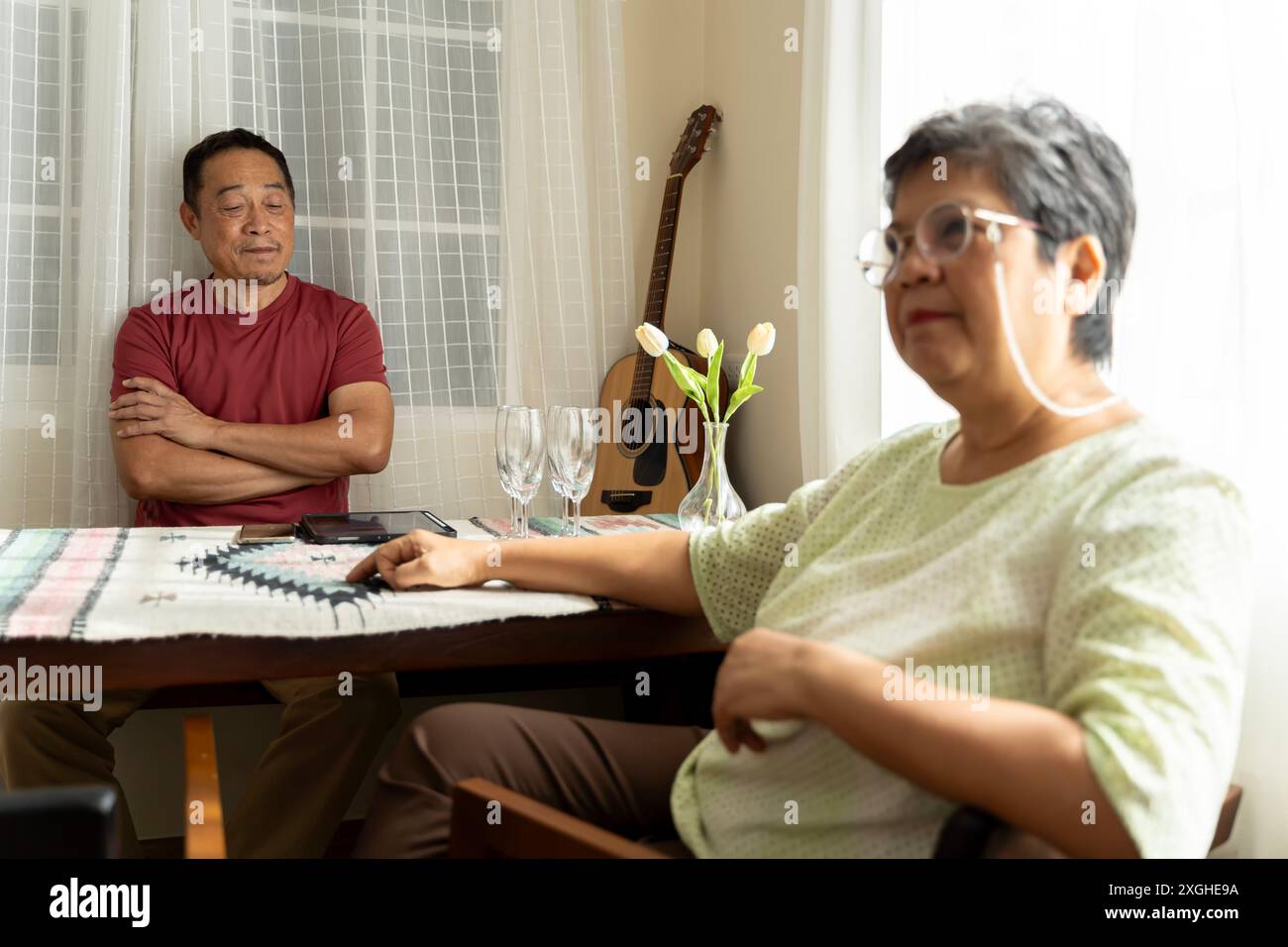 Unhappy elderly man refusing hi-res stock photography and images - Alamy