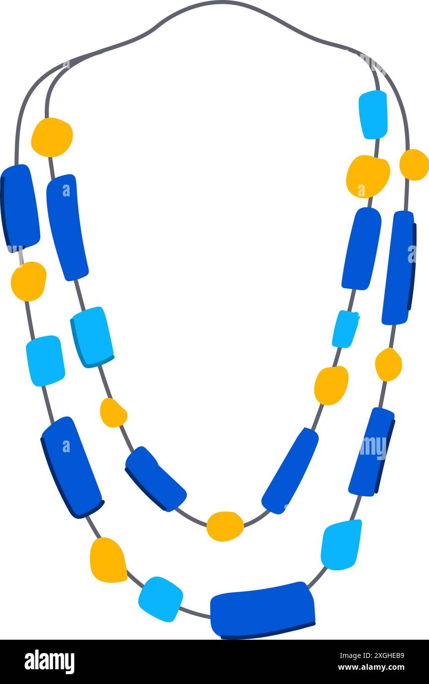 gras beads necklace cartoon vector illustration Stock Vector Image ...