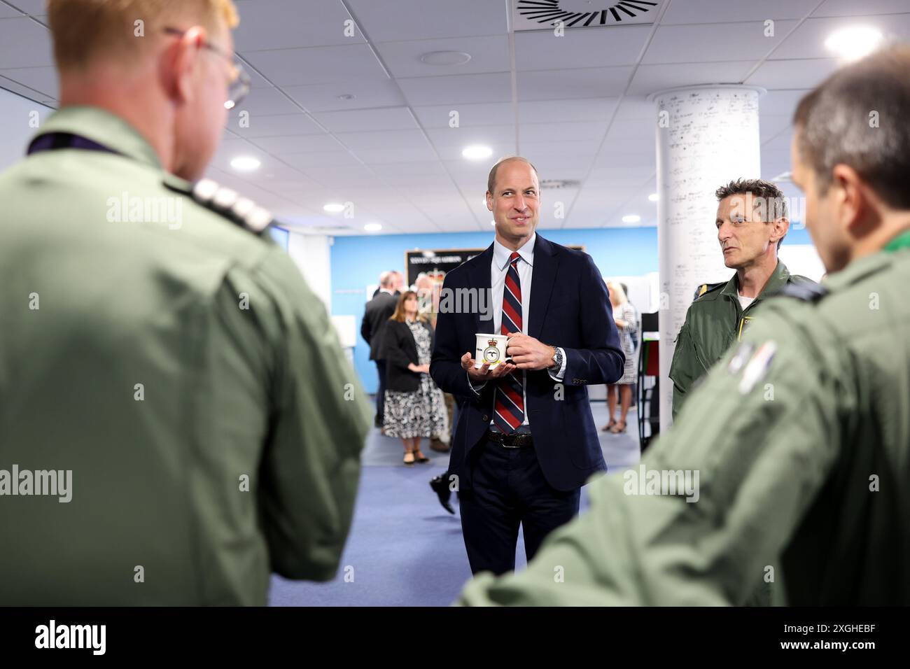 The Prince of Wales, Royal Honorary Air Commodore, RAF Valley, talks to ...