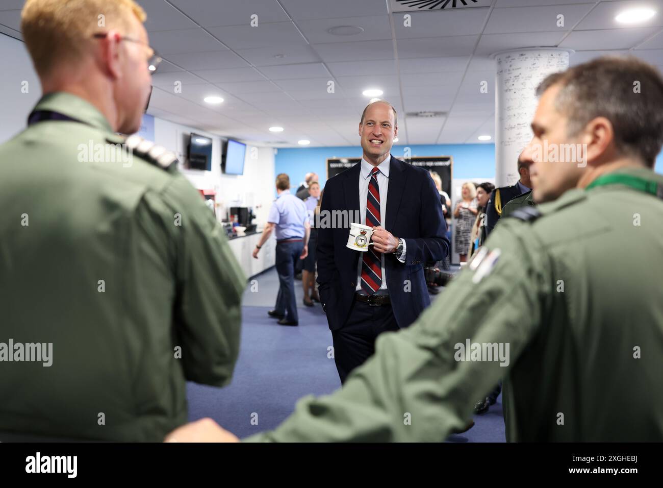 The Prince of Wales, Royal Honorary Air Commodore, RAF Valley, talks to ...