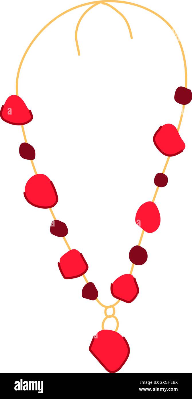 woman beads necklace cartoon vector illustration Stock Vector Image ...
