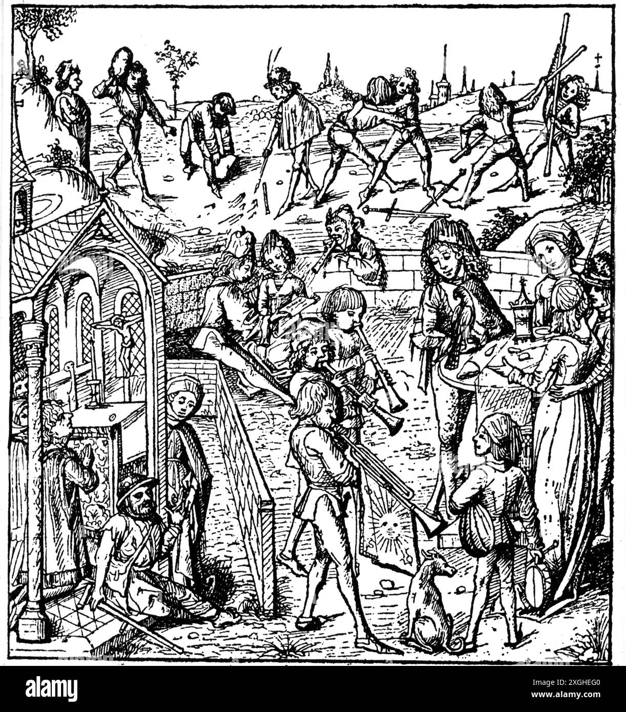 Medieval circus woodcut hi-res stock photography and images - Alamy