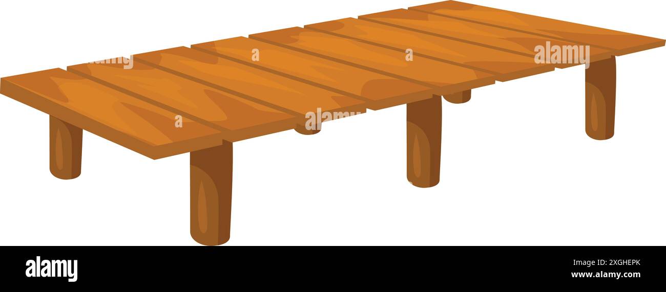 Illustration of a wooden pier extending over water Stock Vector Image ...