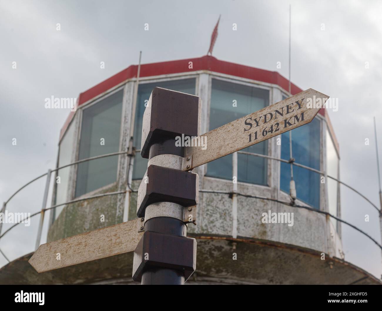 A sign indicating the distance to Sydney. Cape of Good Hope, South ...