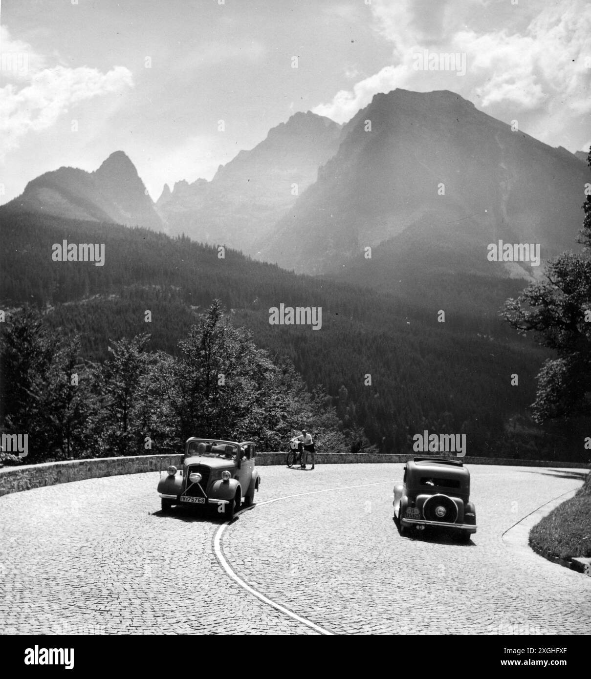 Street view on alps Black and White Stock Photos & Images - Alamy