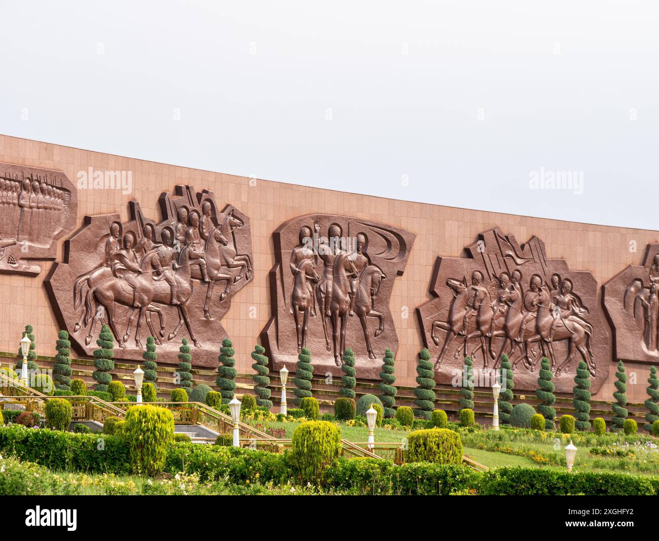 Militaristic Mural at Halk Hakydasy Memorial Complex Stock Photo - Alamy