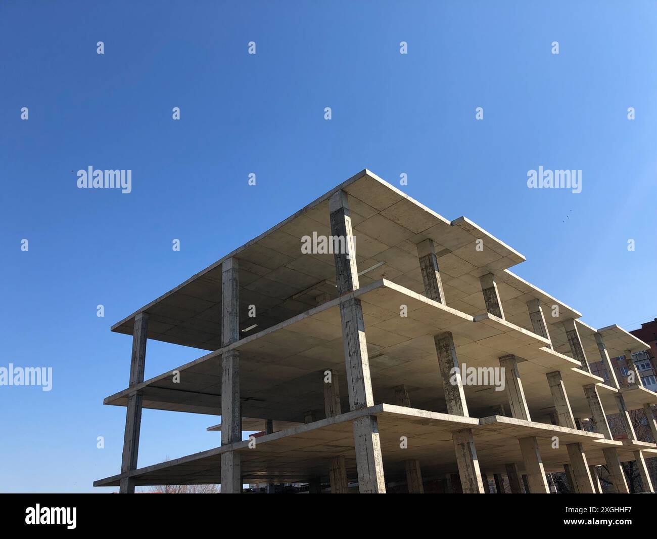 Incomplete construction of a residential high-rise building, apartment ...