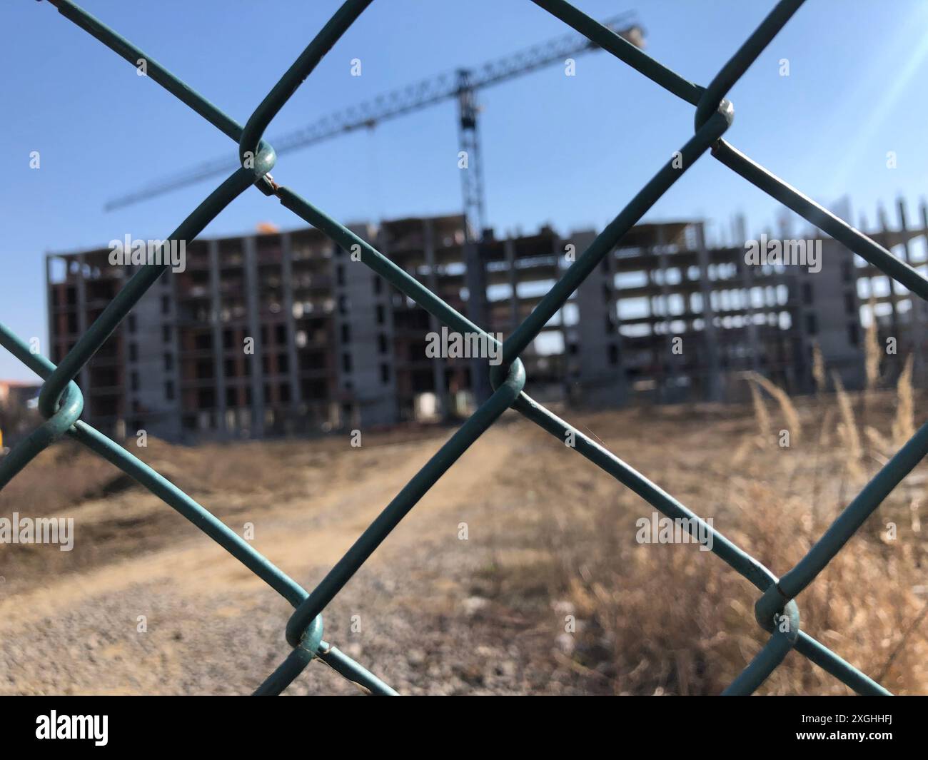 Incomplete construction of a residential high-rise building, apartment ...