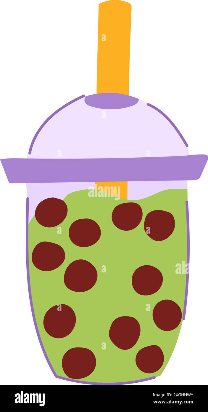 ice bubble tea cartoon vector illustration Stock Vector Image & Art - Alamy