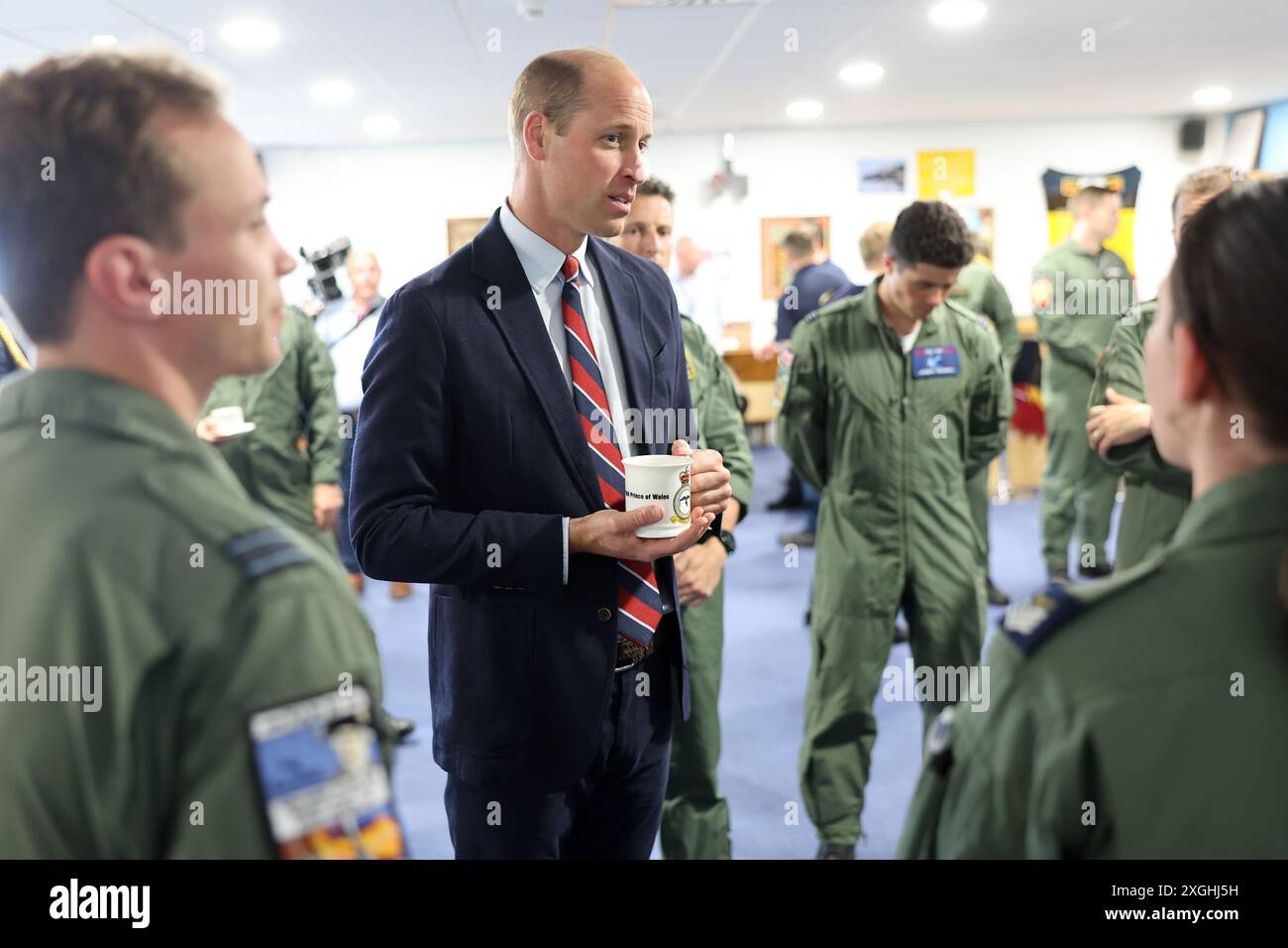 The Prince of Wales, Royal Honorary Air Commodore, RAF Valley, talks to ...