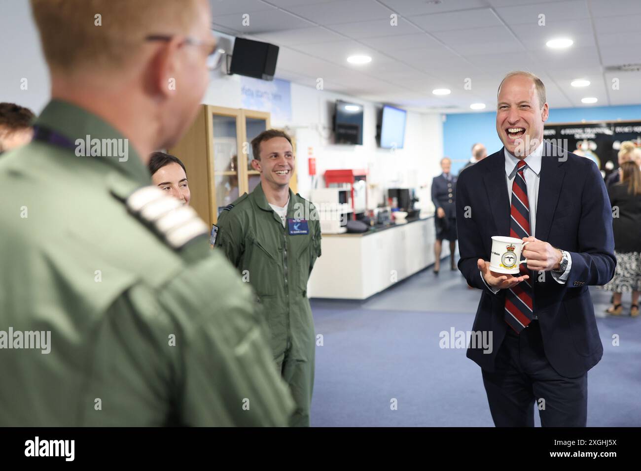 The Prince of Wales, Royal Honorary Air Commodore, RAF Valley, talks to ...