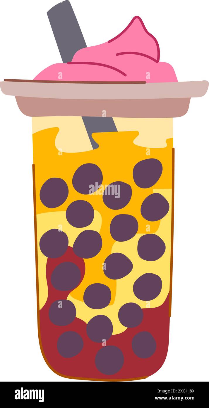 drink bubble tea cartoon vector illustration Stock Vector Image & Art ...